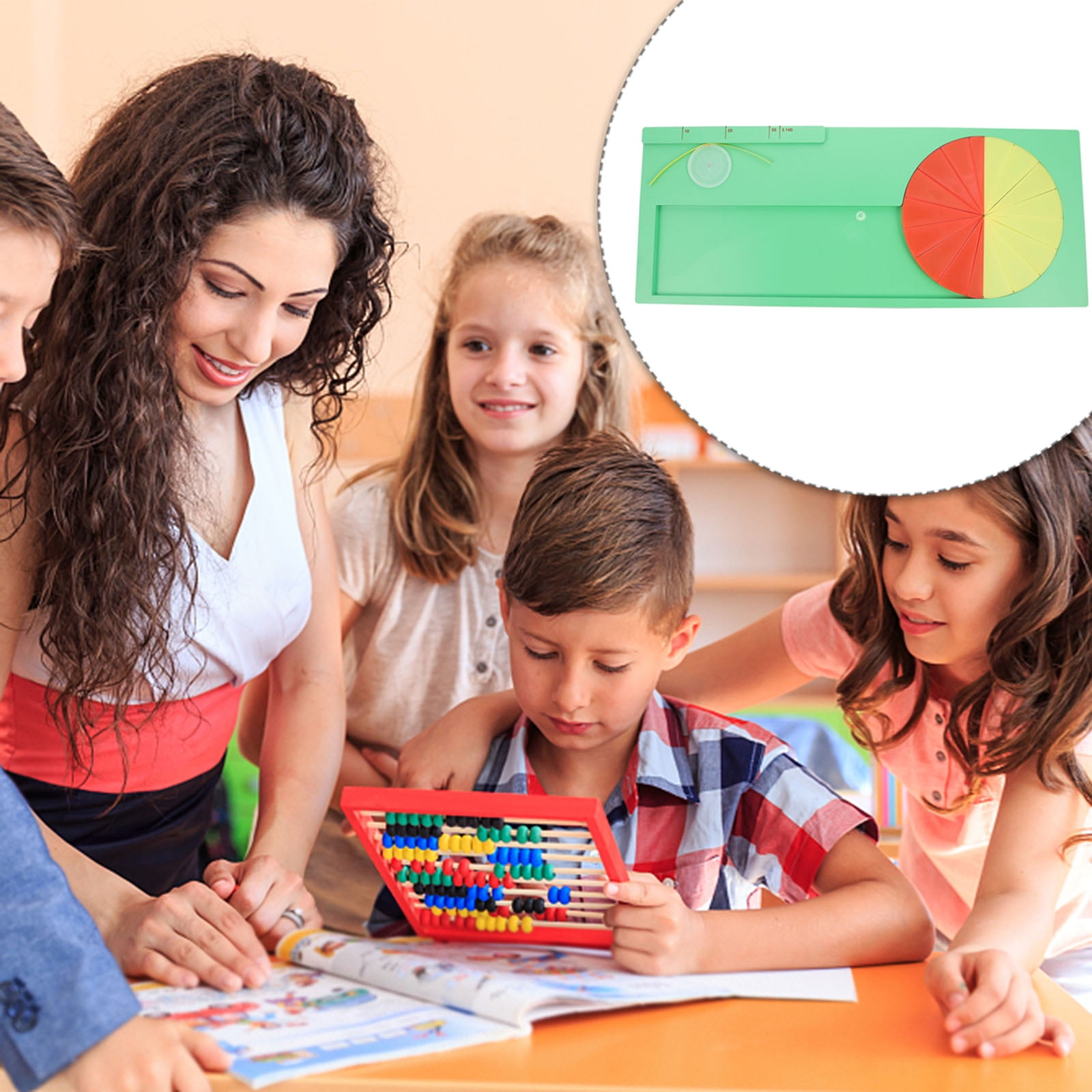 COOPHYA 1Set Math Teaching Tool Green Plastic Circular Area Calculation ...