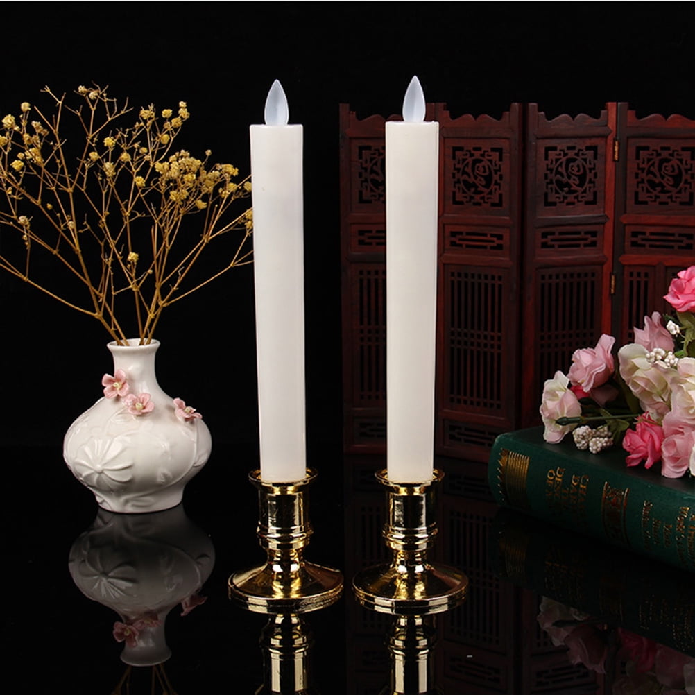 COOPHYA 2 Pairs Golden Flameless Candles with LED Technology for Special Occasions - Walmart.com