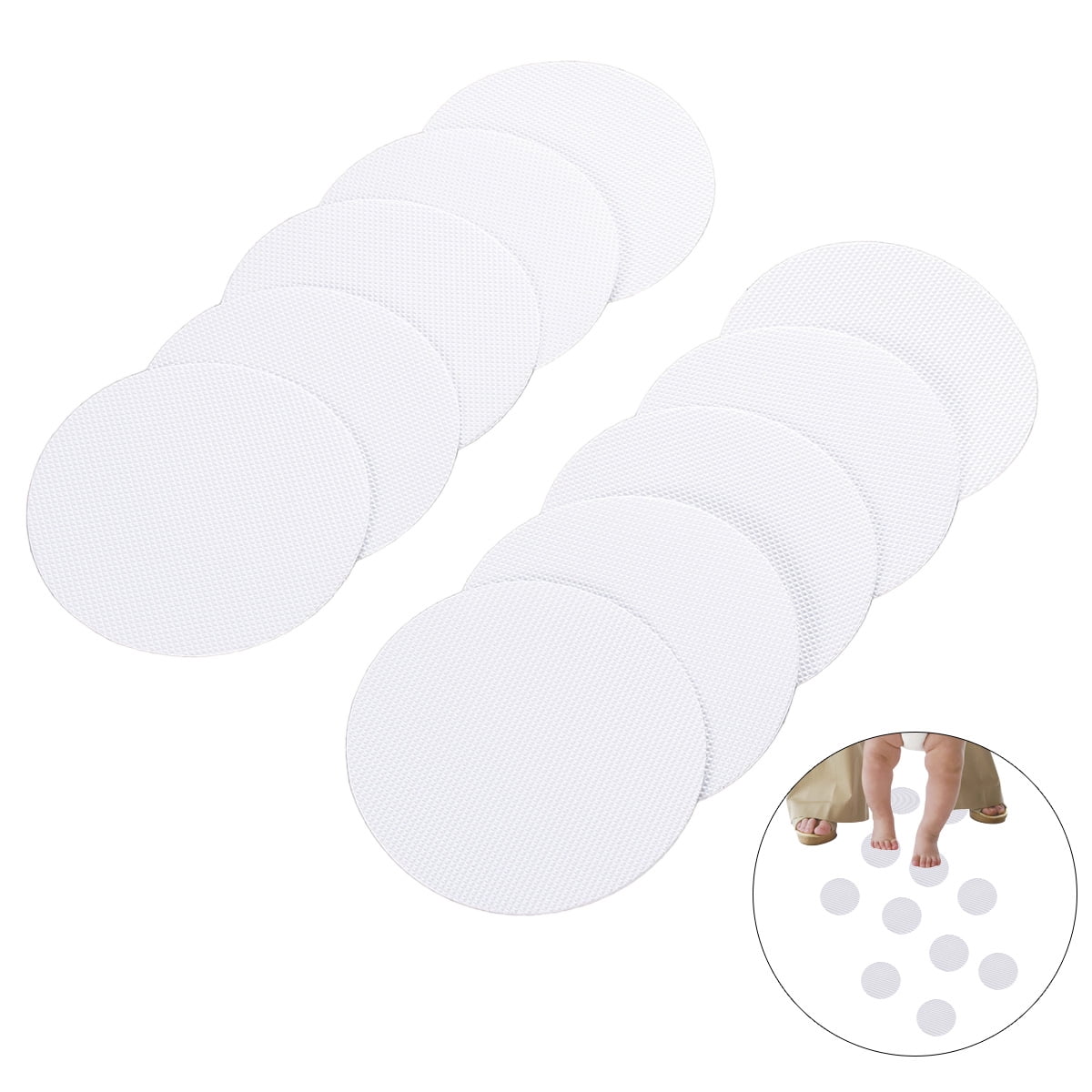 COOPHYA 20 Pieces Round White PEVA Stickers for Bathing and Shower Wet ...