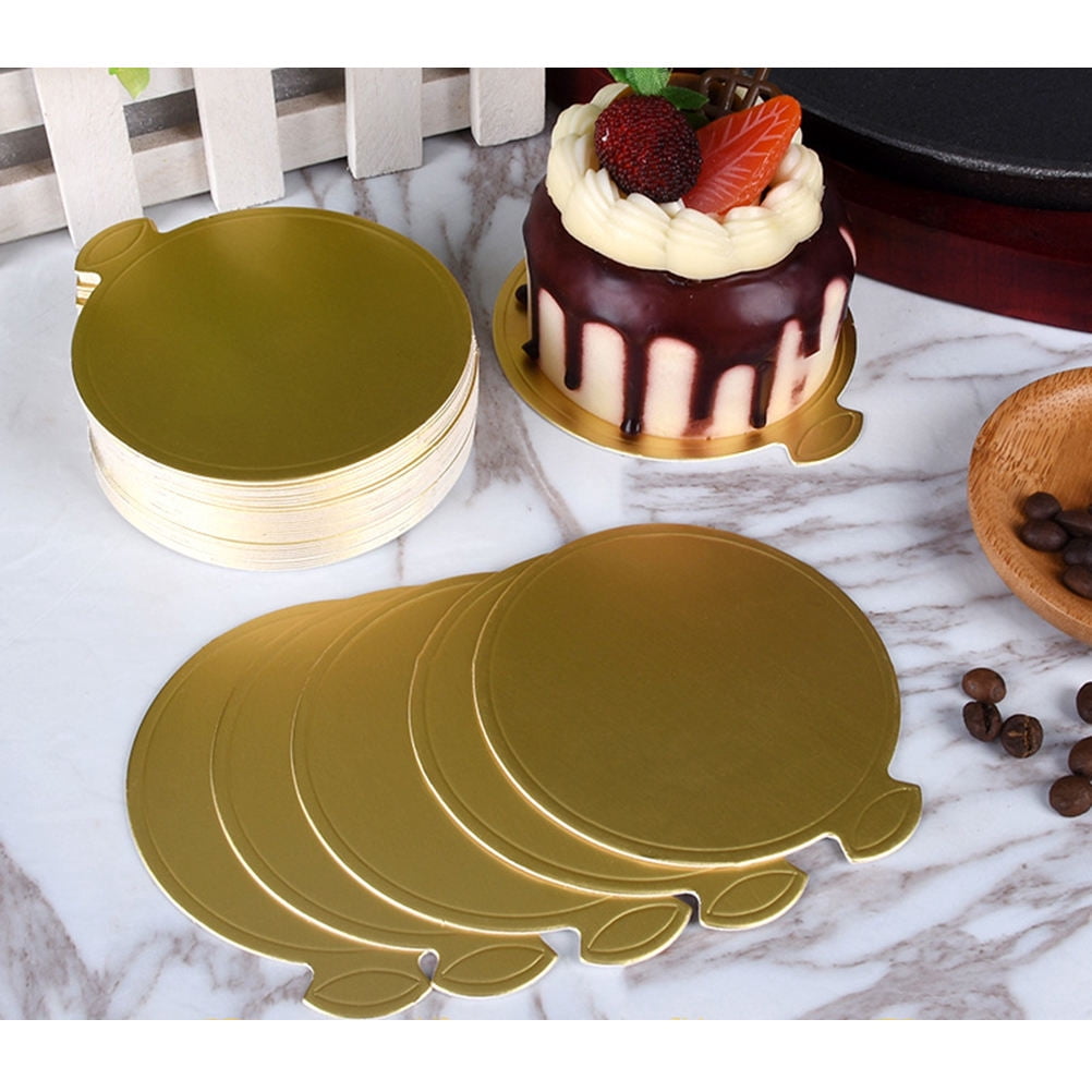COOPHYA 200Pcs Round Cake Boards Golden Mousse Cake Boards for Bakers ...