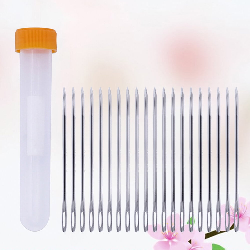 COOPHYA 20Pcs Large-Eye Stitching Needles Metal Non-Sharp for Leather ...