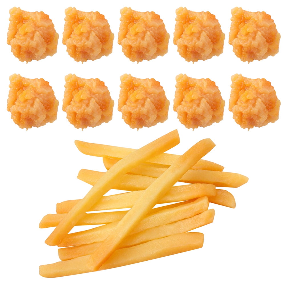 COOPHYA 20Pcs Pretend Play Food Fake French Fries and Chicken Popcorn ...