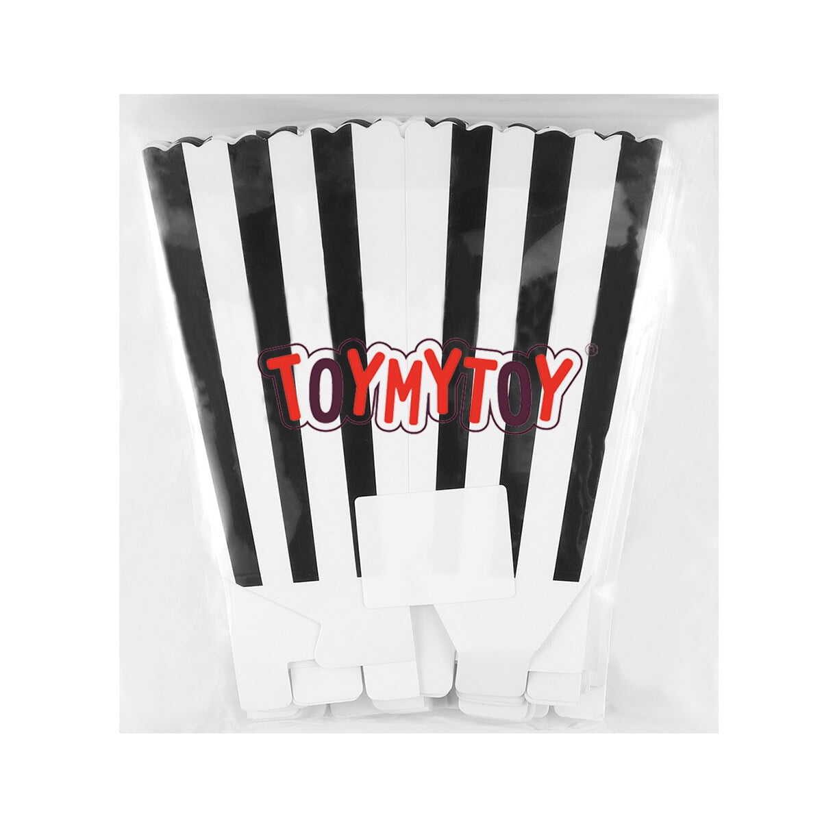 COOPHYA 24Pcs Popcorn Boxes Paper Bags Stripe Box Theater Dessert Tables Wedding Favors Black ...