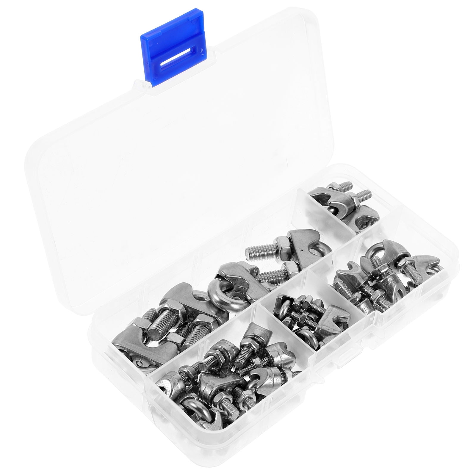 COOPHYA 25Pcs Metal Double-Ended Rope Clamps 304 Stainless Steel for ...