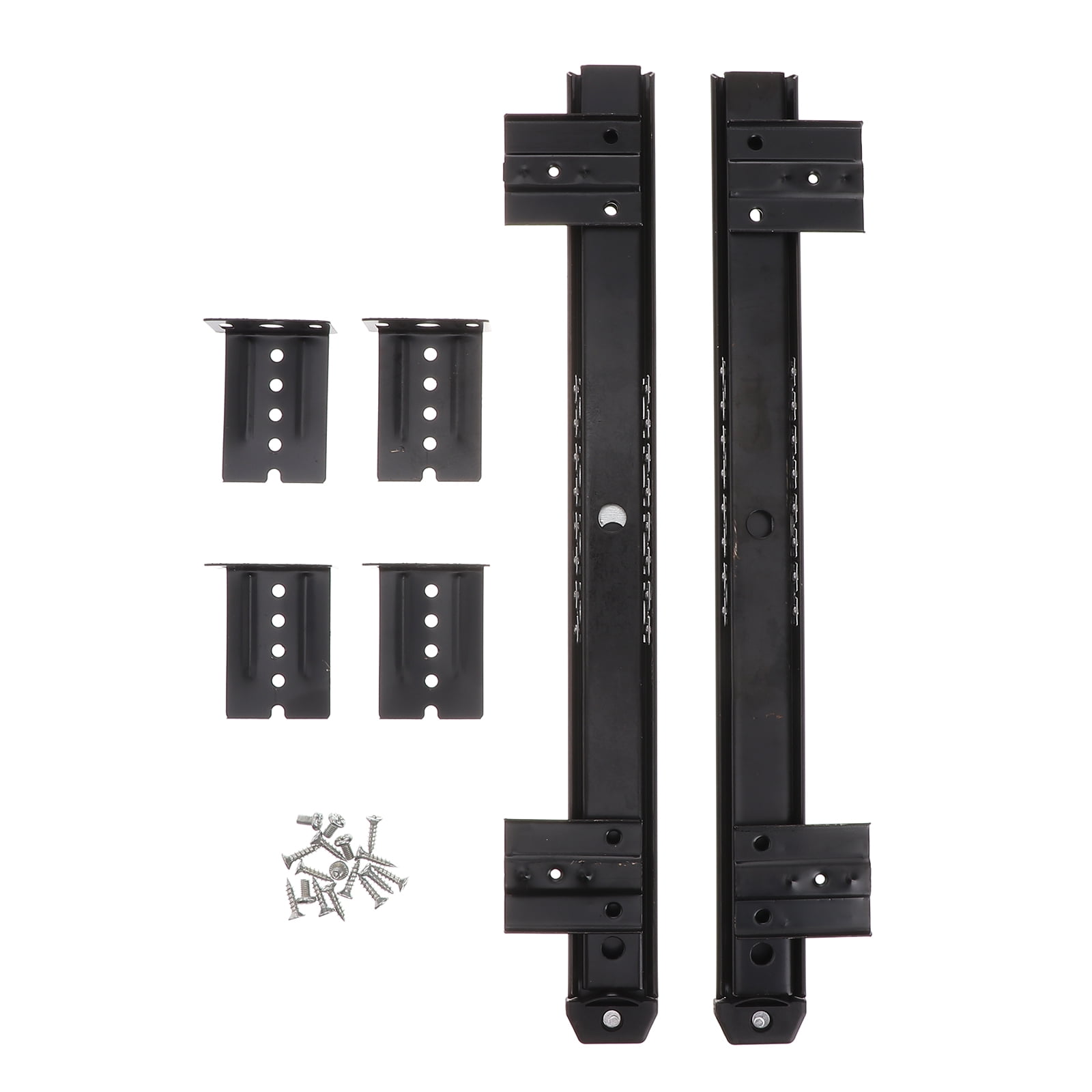 COOPHYA 2Pcs Black Steel Drawer Track for Kitchen Cabinets with Easy ...