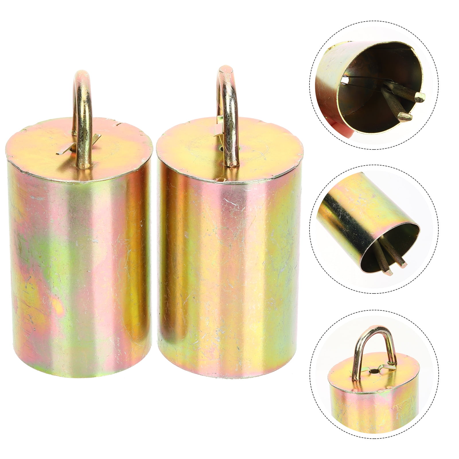 COOPHYA 2Pcs Small Cow Bells Round Shape Zinc Plating Metal Clear Sound ...