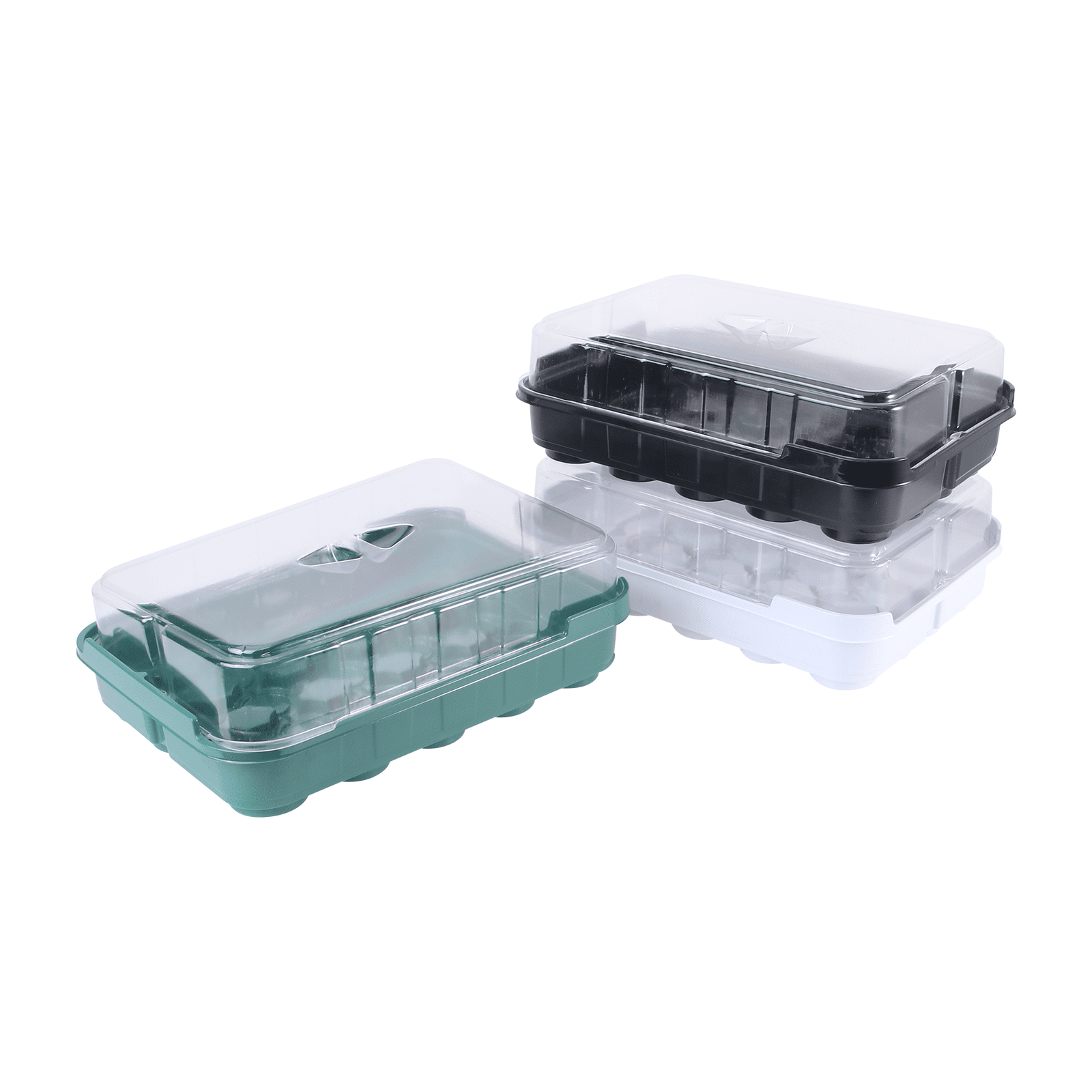 COOPHYA 3 Sets Plant Germination Boxes Plastic Green Square Trays for ...