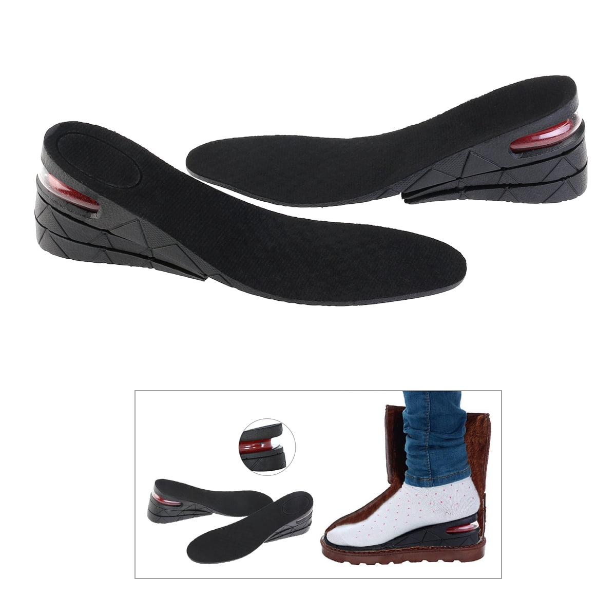 COOPHYA 34-42 China Size Black Pu Insoles Men Height 1 Set - Walmart.com
