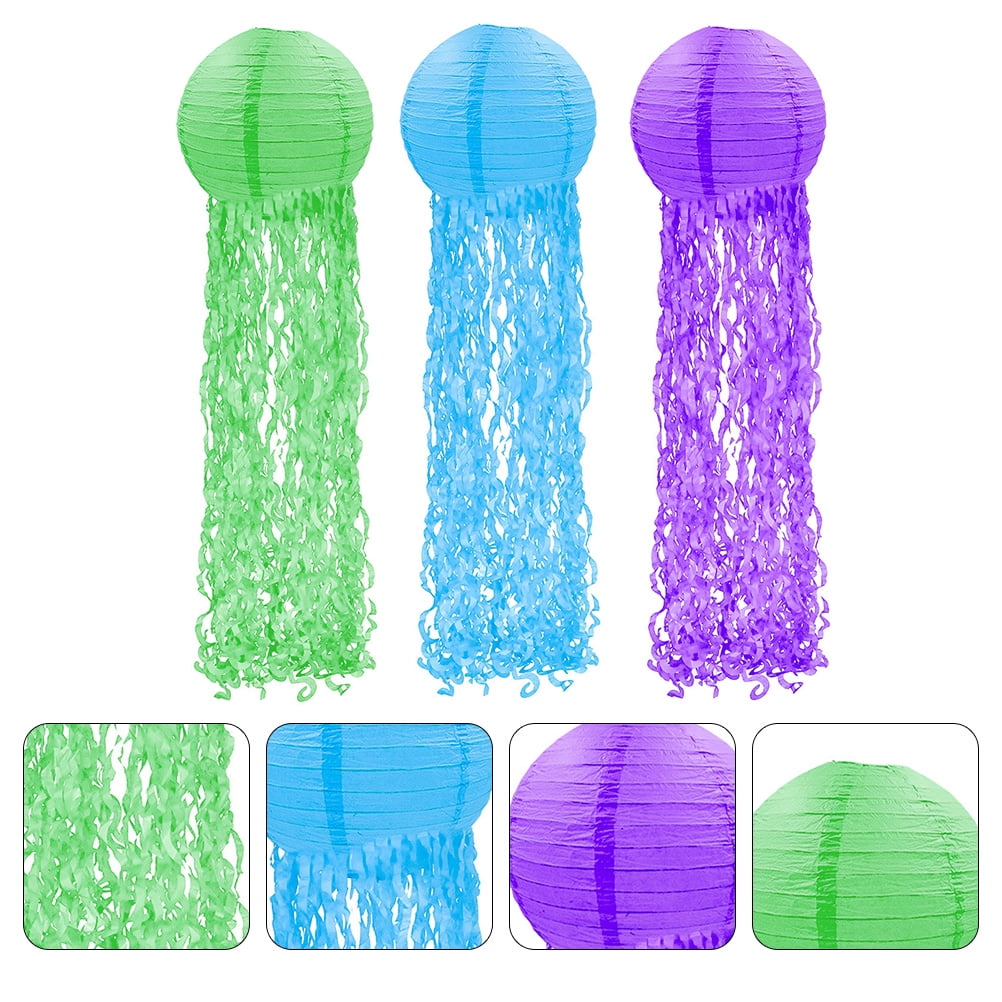 COOPHYA 3Pcs Jellyfish Shaped Lanterns Paper Party Decoration for ...
