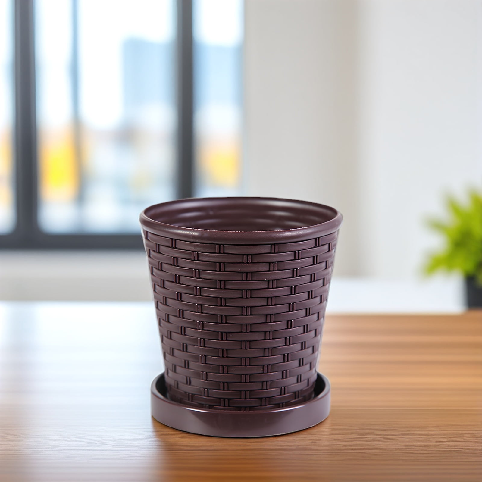 COOPHYA 3Sets Small Planter Pot Resin Planters for Windowsill and Desktop 5.3X5.1X3.9in ...