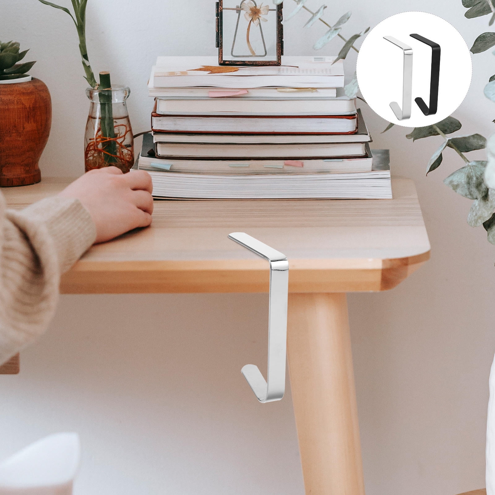 COOPHYA 4Pcs Adjustable Clamp Desk Bag Hanger with Storage Hook Design ...