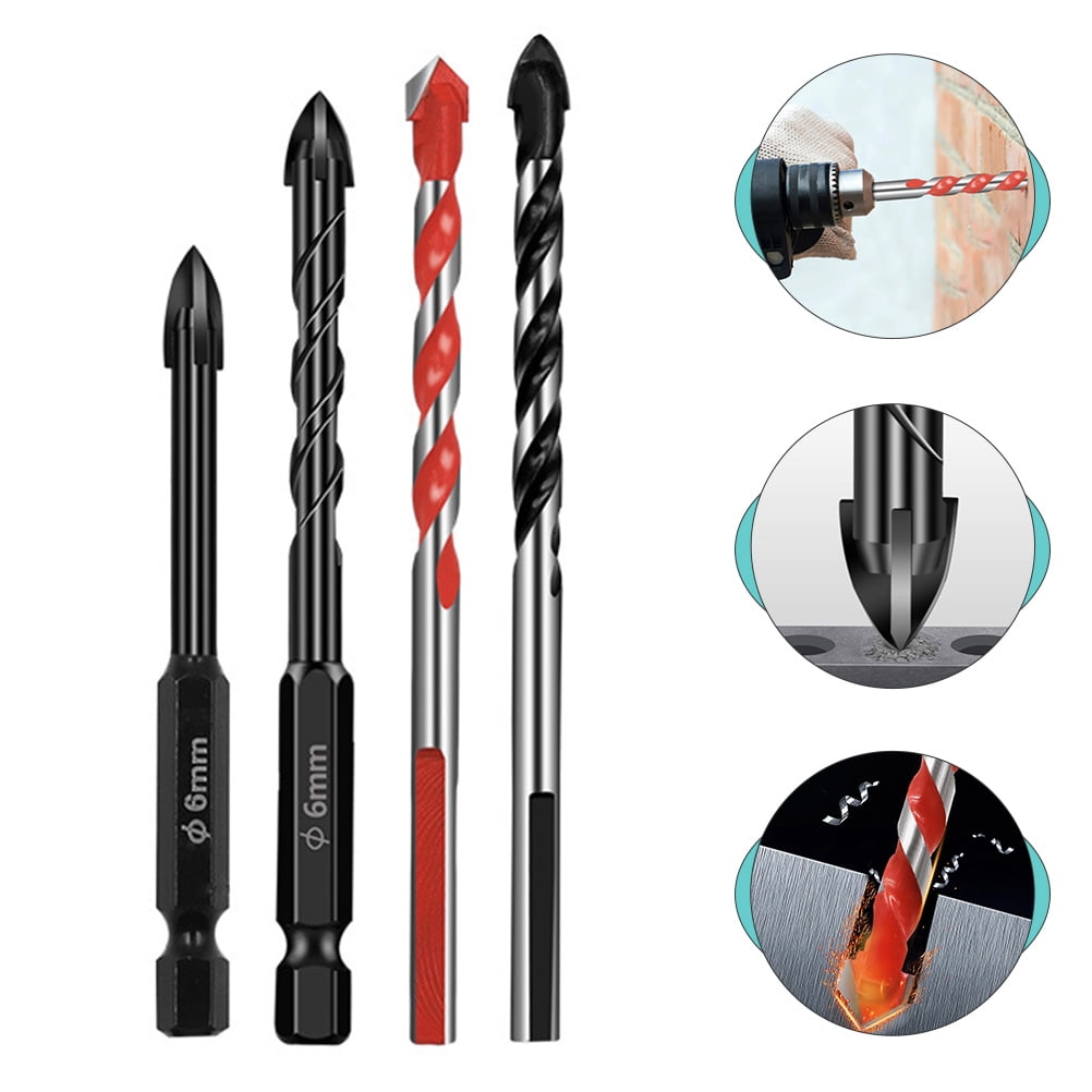 COOPHYA 4Set Bit for Drilling Tile Cross Tip Hard Alloy for ...