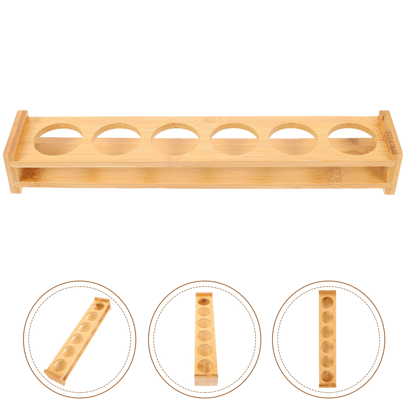 COOPHYA 4Set Wine Cup Rack Countertop Rack Bamboo Creative Design For ...
