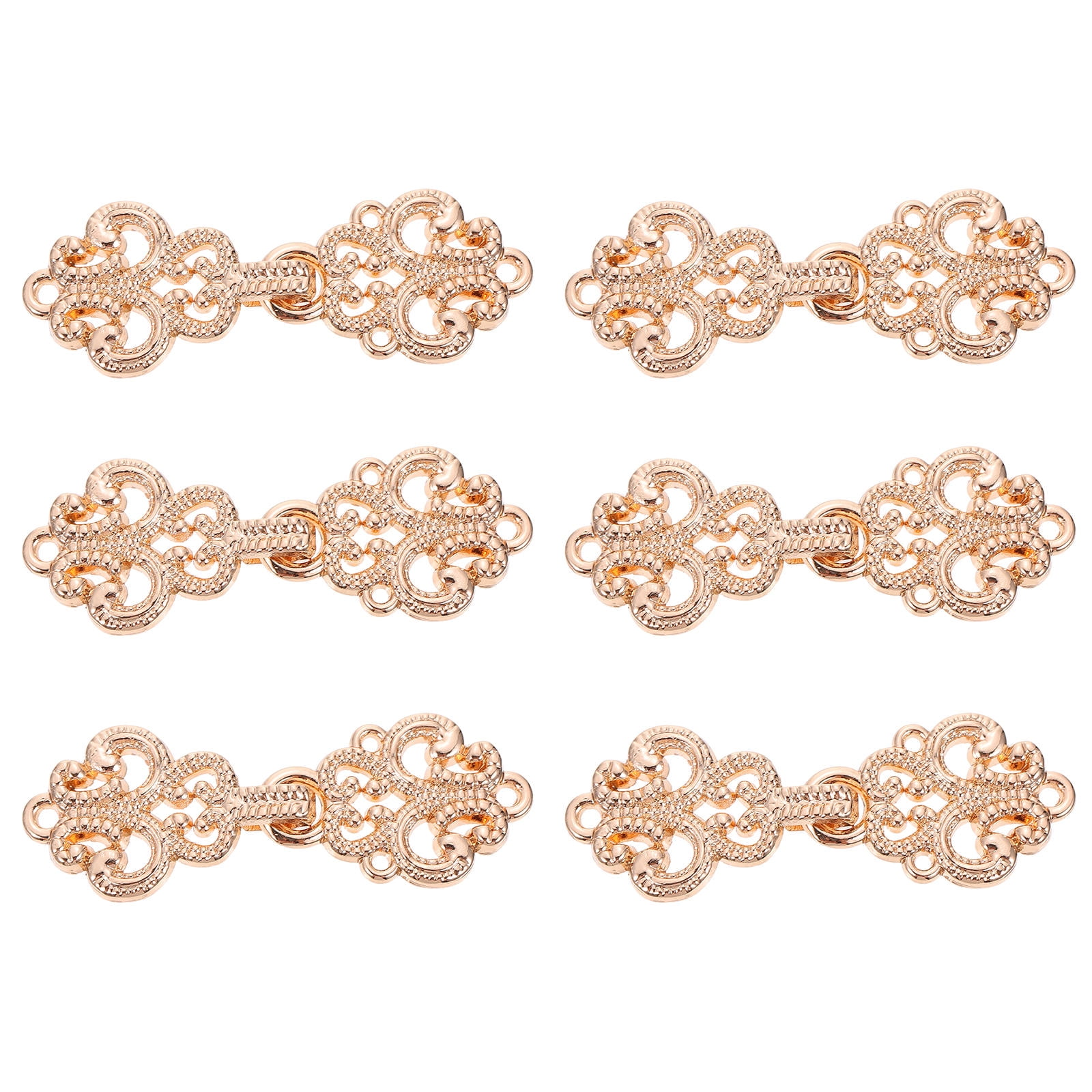 COOPHYA 6 Pairs Chinese Closure Buttons In Golden Color For Traditional ...