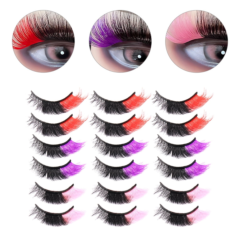 COOPHYA 9 Pairs Colored False Lashes Eye-catching Appearance for ...