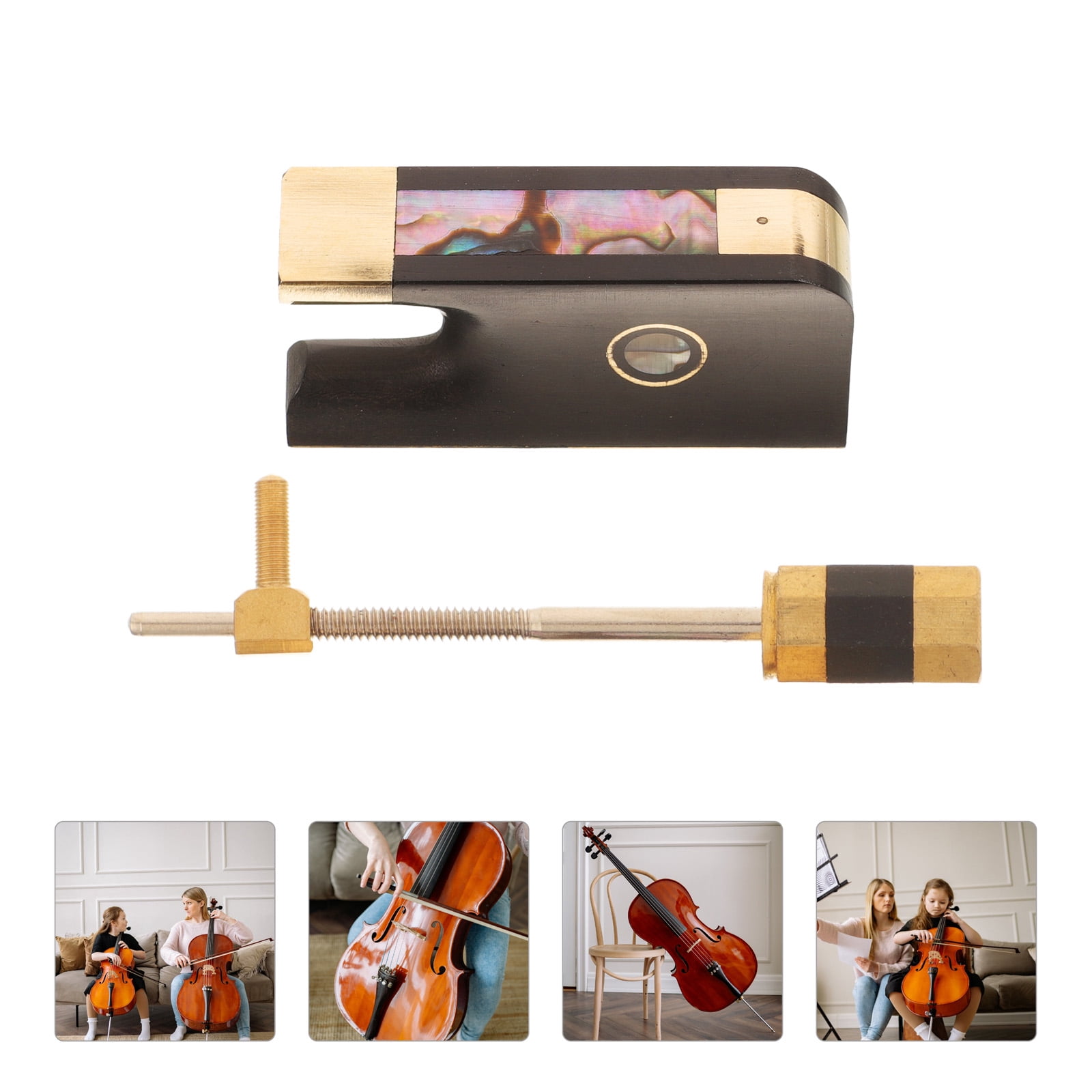 COOPHYA Cello Accessory Gold Cello Bow Frog Comfortable Design for ...