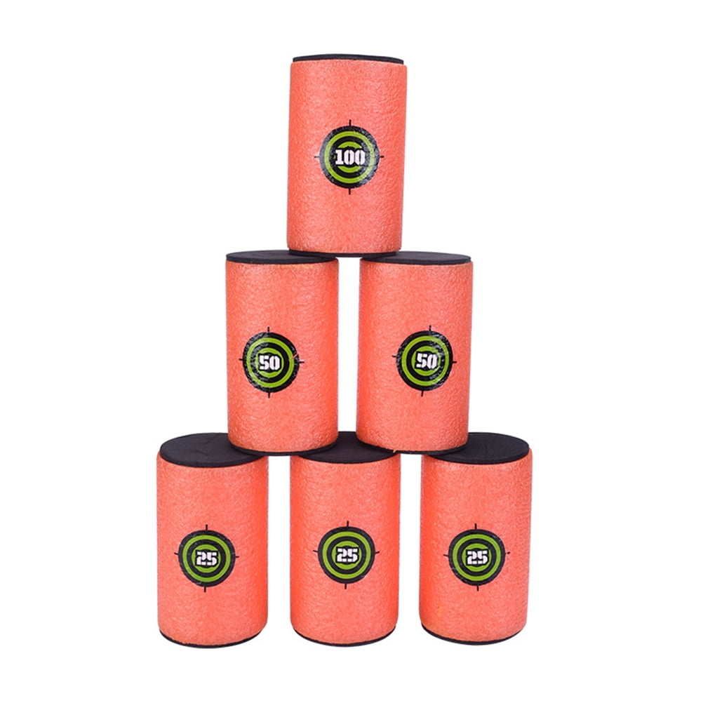 COOPHYA EVA Toy Cans for Kids War Game Targets Safe and Soft 6pcs .8cm ...