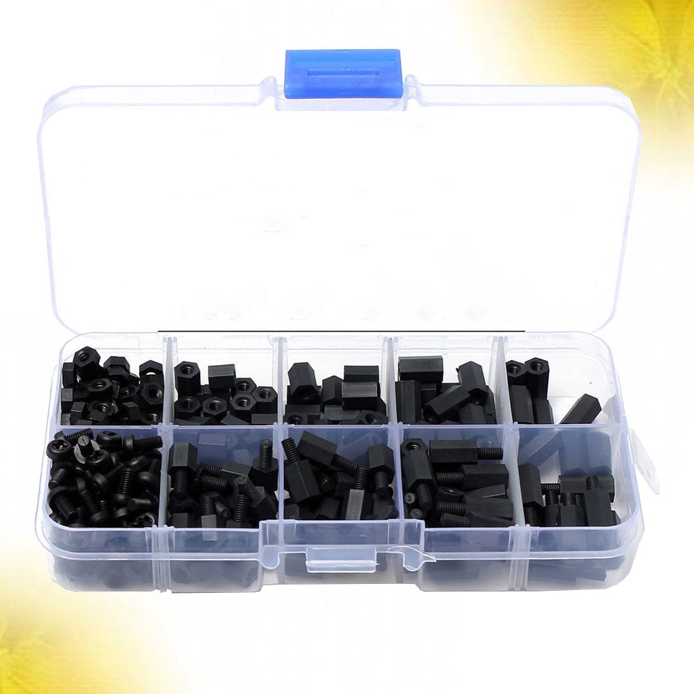 COOPHYA Hexagon Nuts 300Pcs Nylon Screw Nut Assortment High Temperature ...