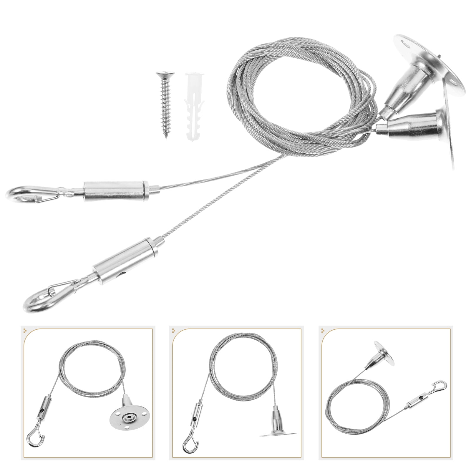 COOPHYA Picture Frame Hanging Kit Wire Rope Silver Sleek and Modern for ...