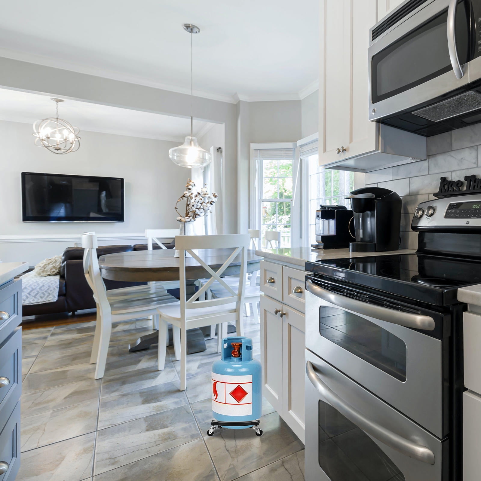 COOPHYA Propane Tank Storage Box Black Square Base for Camping 1Set ...