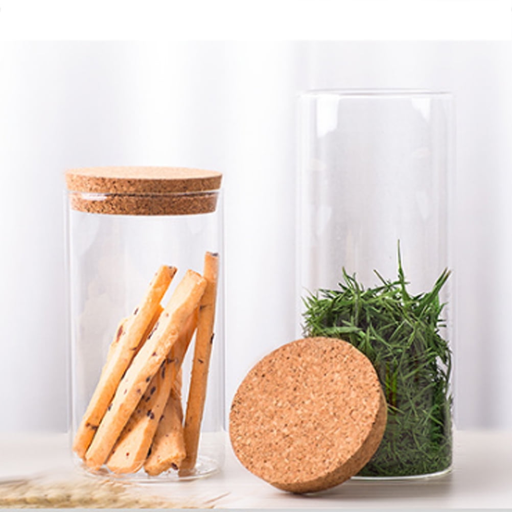 COOPHYA Round Transparent Seal Jar 1Pcs With Wood Lid For Household ...