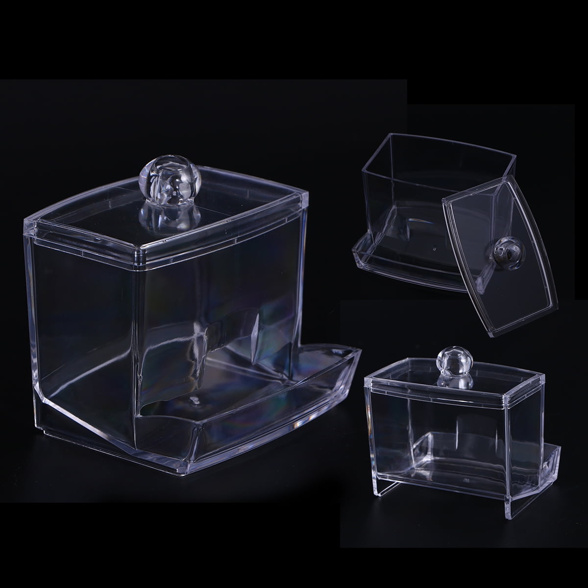 COOPHYA Square Clear Acrylic Storage Dispenser for Cotton Swab Box ...