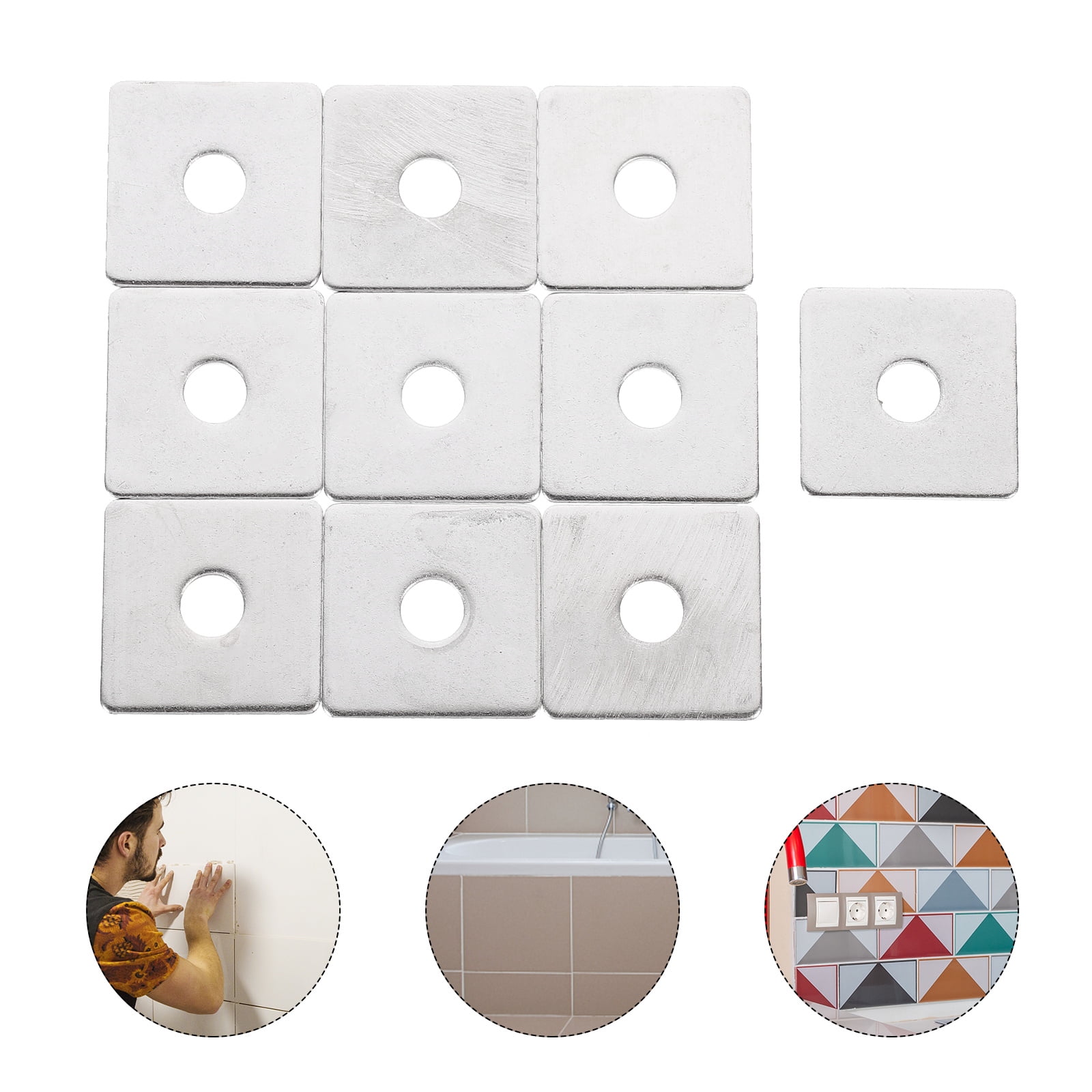 COOPHYA Steel Square Plate Washers 10Pcs Silver for Construction 3X3X0 ...