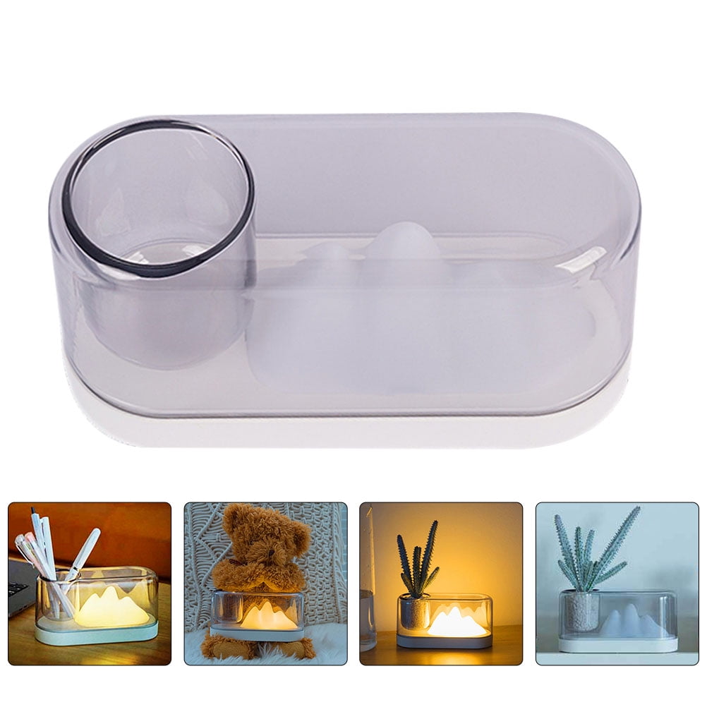 COOPHYA Table Night Light 1 Set White Plastic Mountain Shape for ...