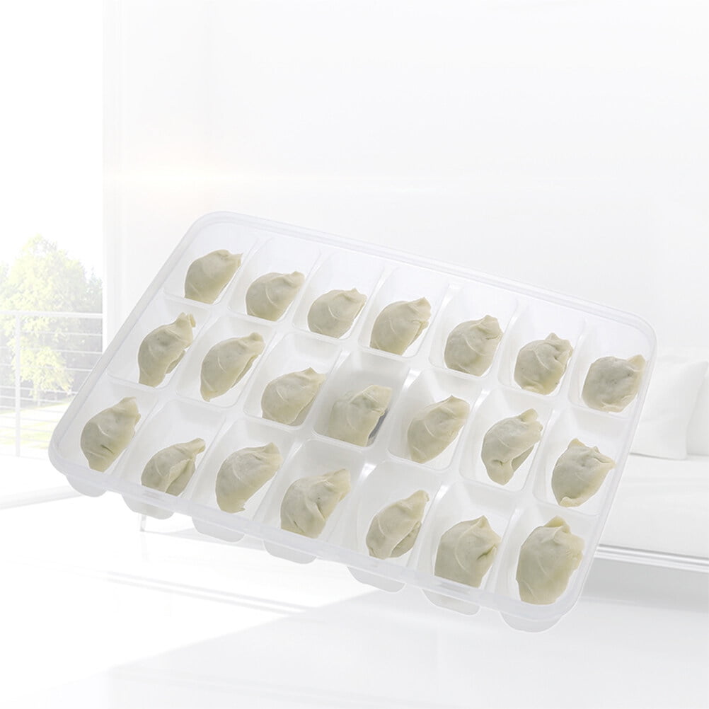 COOPHYA Transparent PP Food Container with 21Grid for Dumpling Storage ...