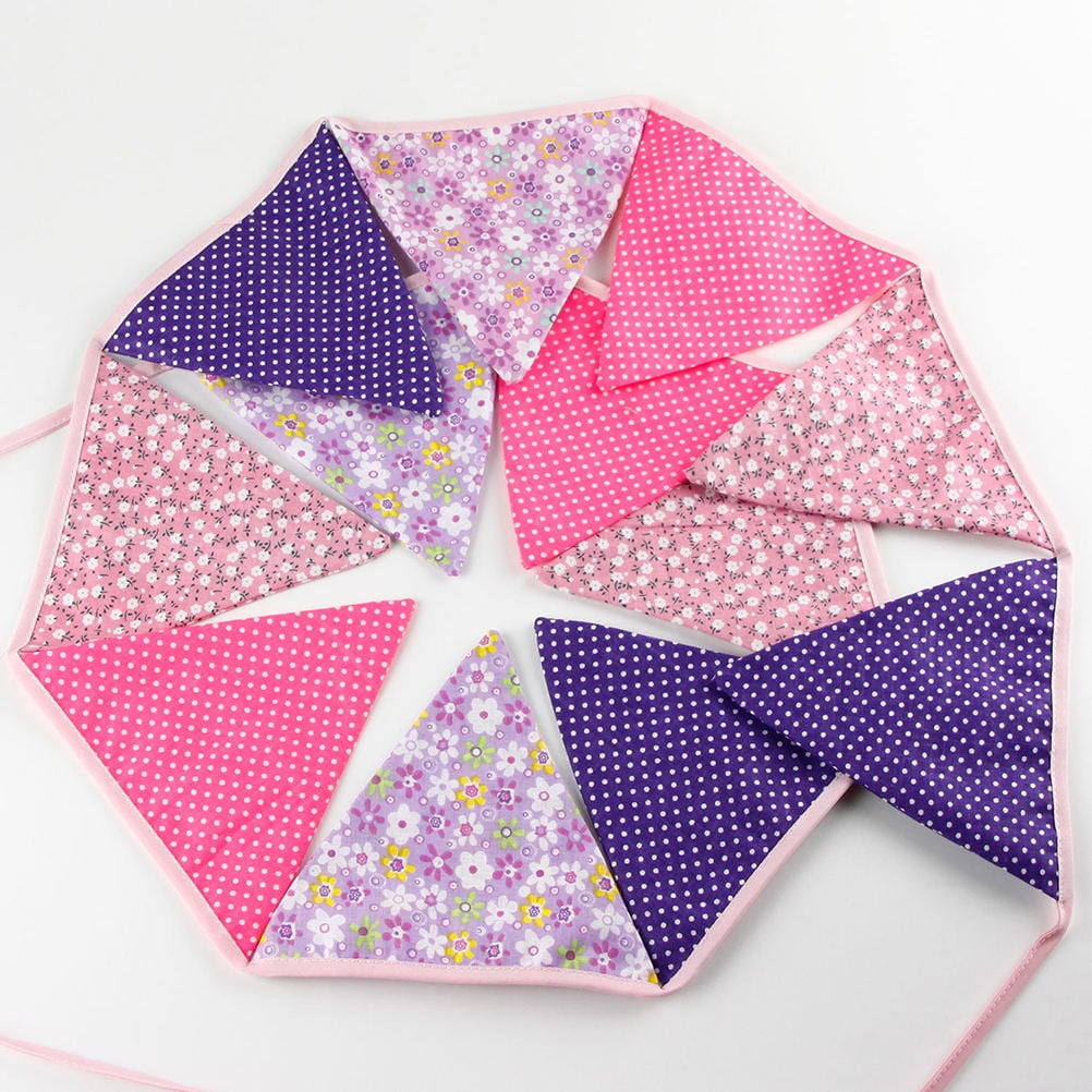 COOPHYA Triangle Pennant Garland Banner 12 Flags in a String for ...