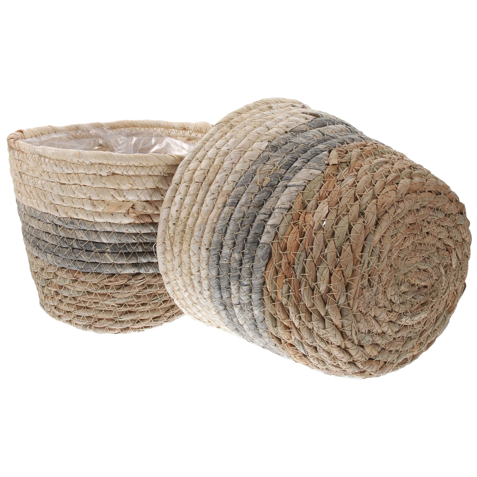 COOPHYA Woven Flower Baskets for Desktop with Beautiful Weaving Lines ...