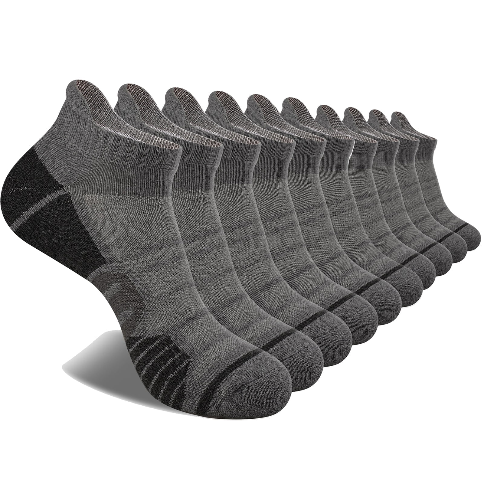Cooplus Mens Ankle Socks, Cushioned, Breathable, Low Cut, 10 Pairs ...