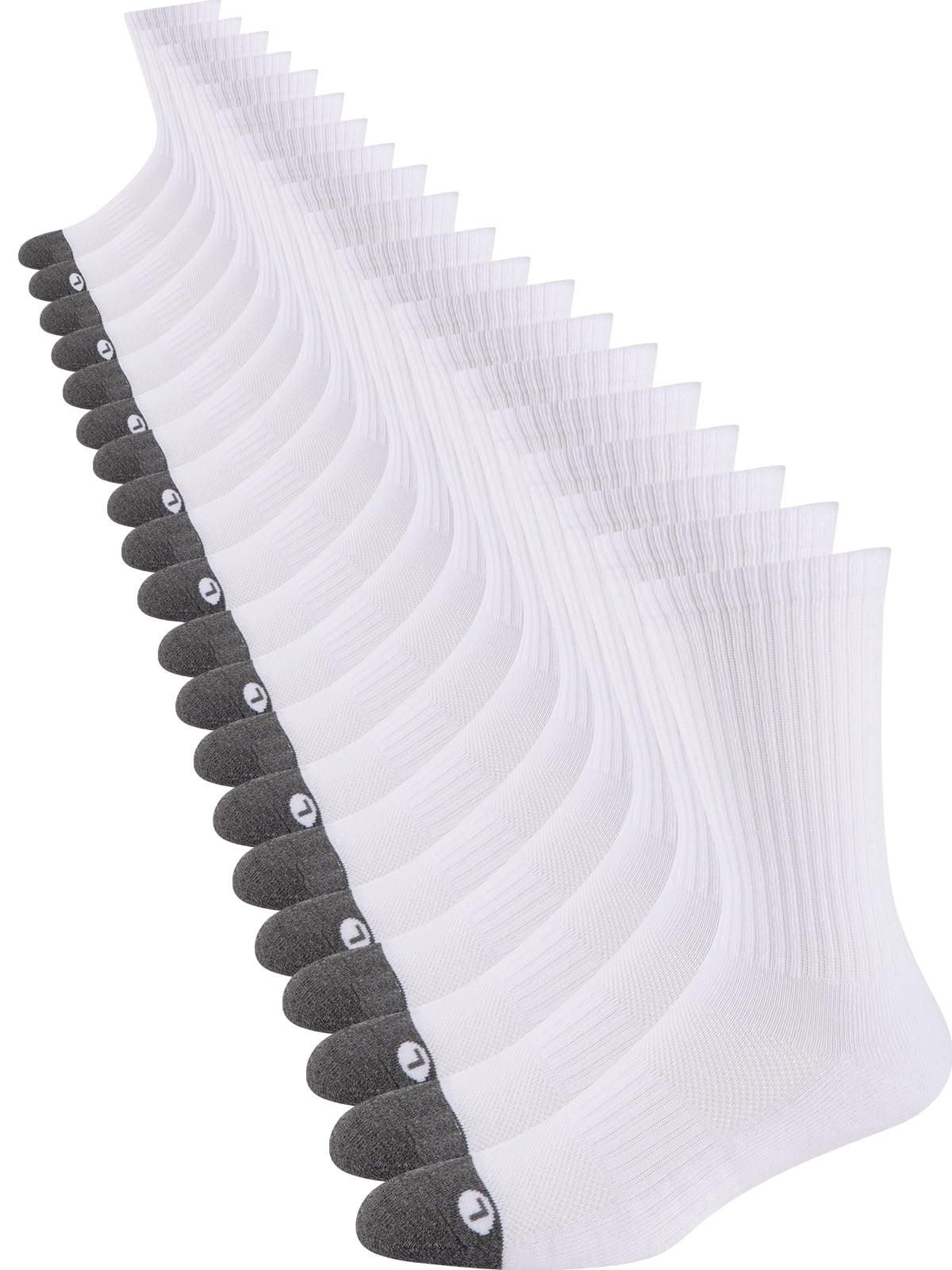Cooplus 10 Pairs Men's Crew Socks, Cushioned, Breathable, Durable, Fits ...