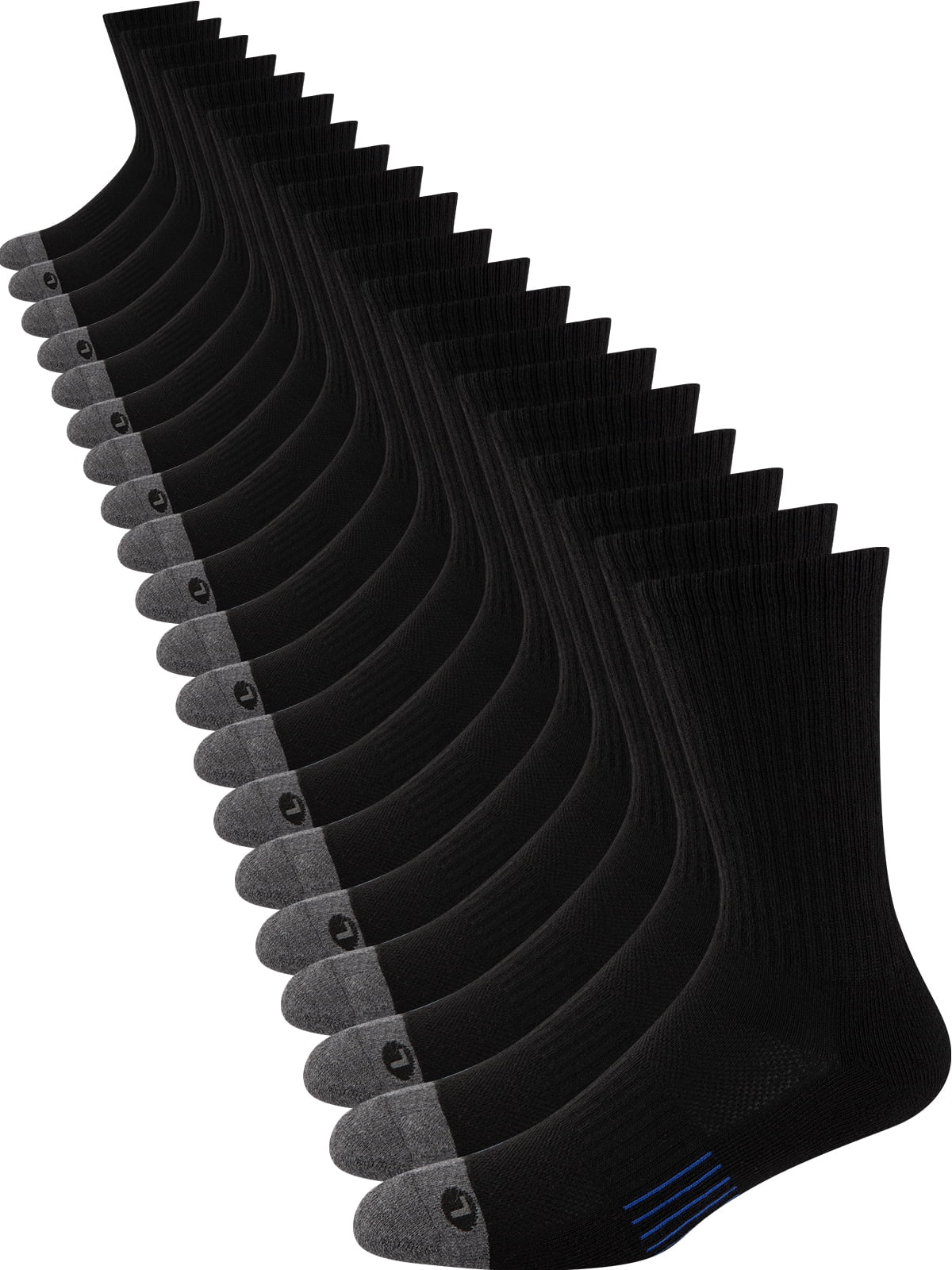 Cooplus 10 Pairs Men's Crew Socks, Cushioned, Breathable Mesh, Size 10 ...