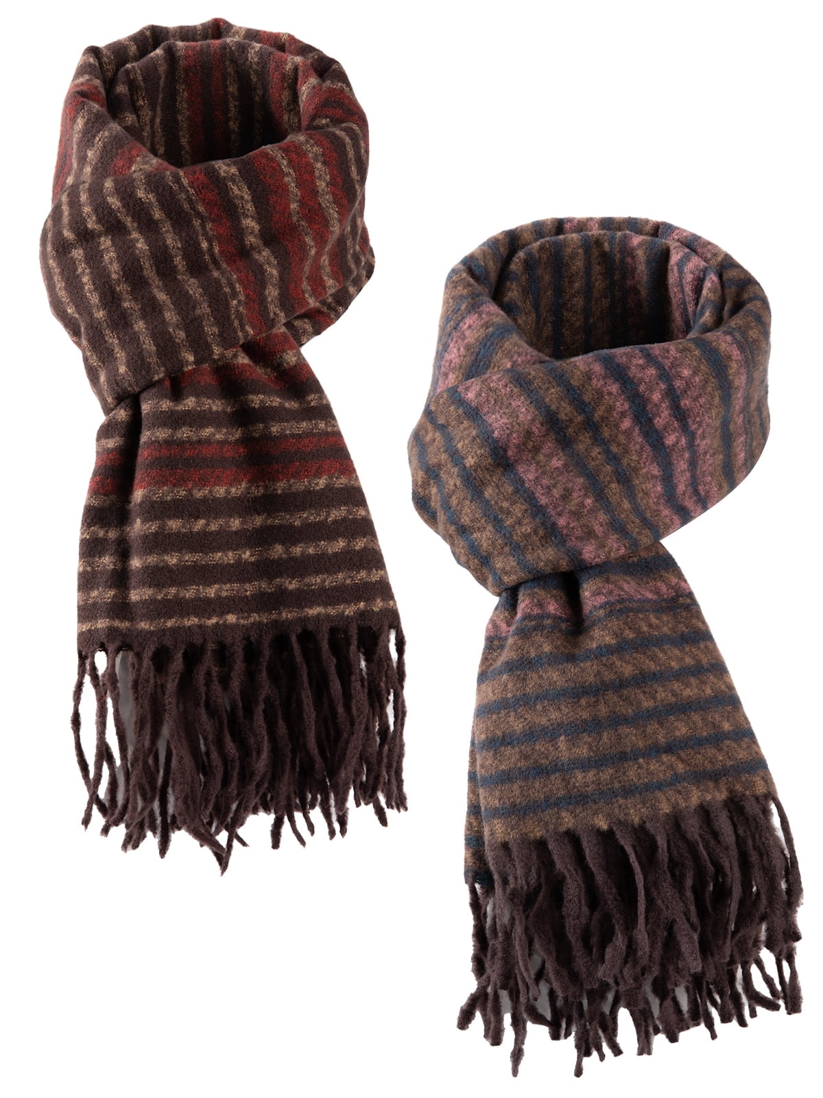 COOPLUS 2 Pack Women Winter Scarf Warm Tassel Shawls and Wraps Large ...