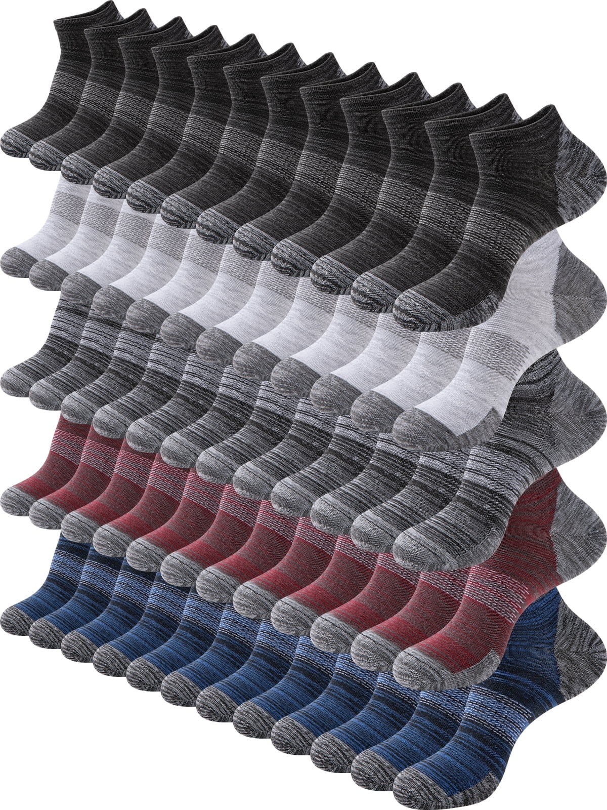 COOPLUS 30 Pairs Mens Socks Ankle Lightweight Socks Low Cut Athletic ...