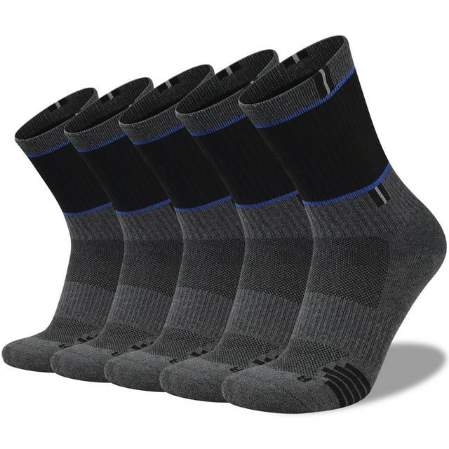 COOPLUS 5 Pairs Men's Hiking Walking Sock Breathable Crew Socks Size 10-13 - Walmart.com