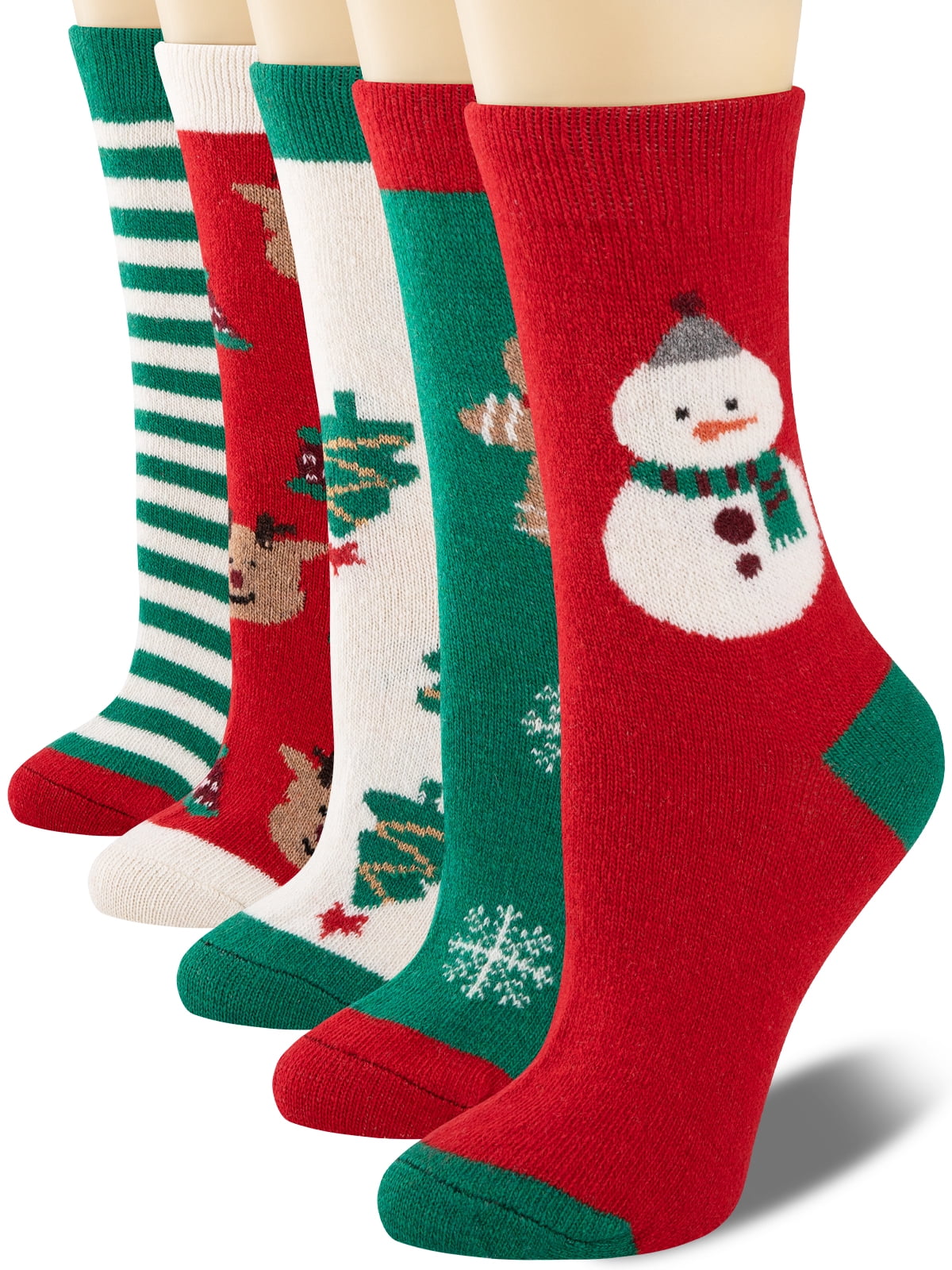 COOPLUS Christmas Socks Winter Crew Socks for Women & Men Novelty ...