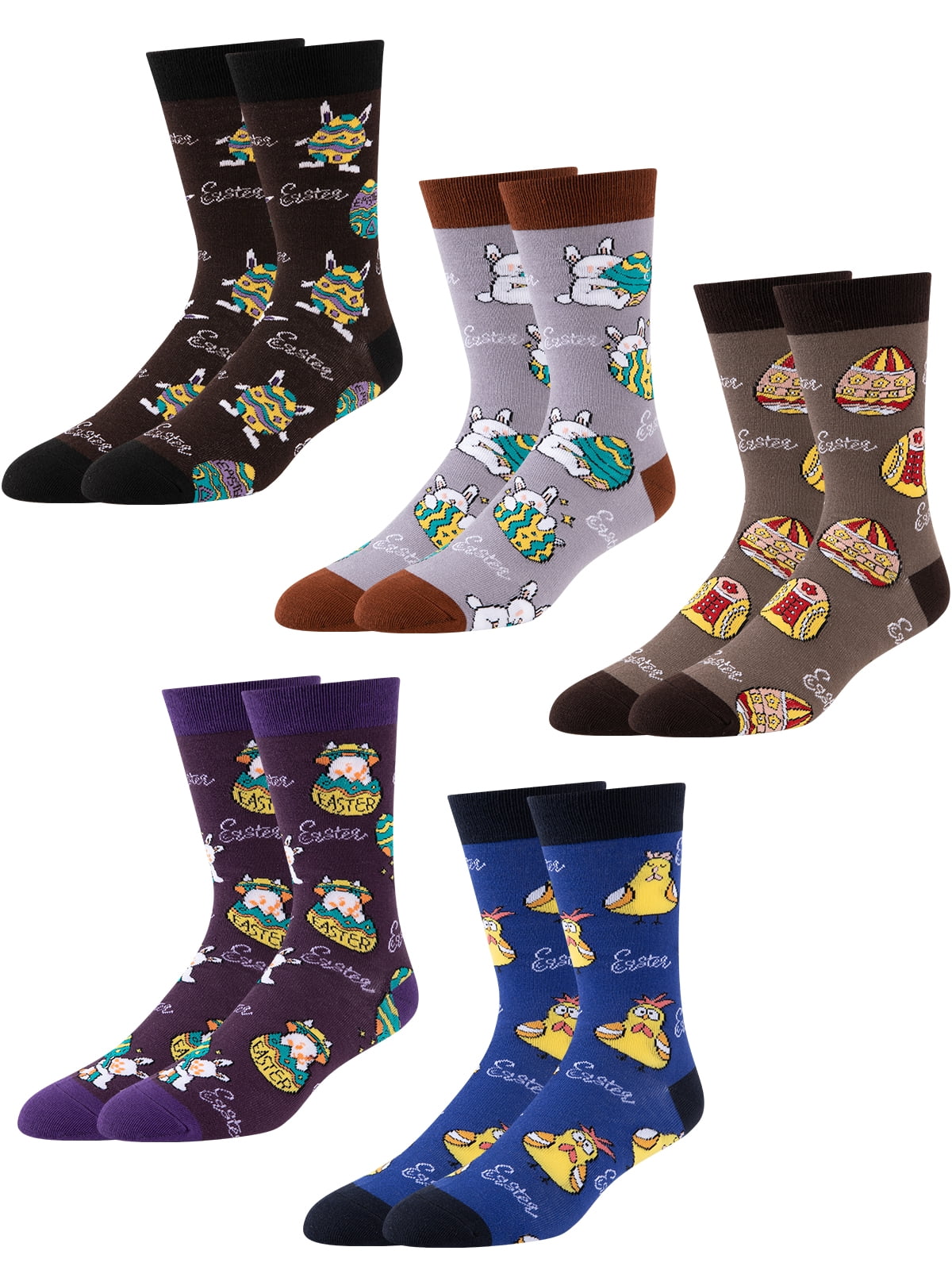 COOPLUS Easter Socks Lightweight Breathable Crew Socks Funny Holiday ...