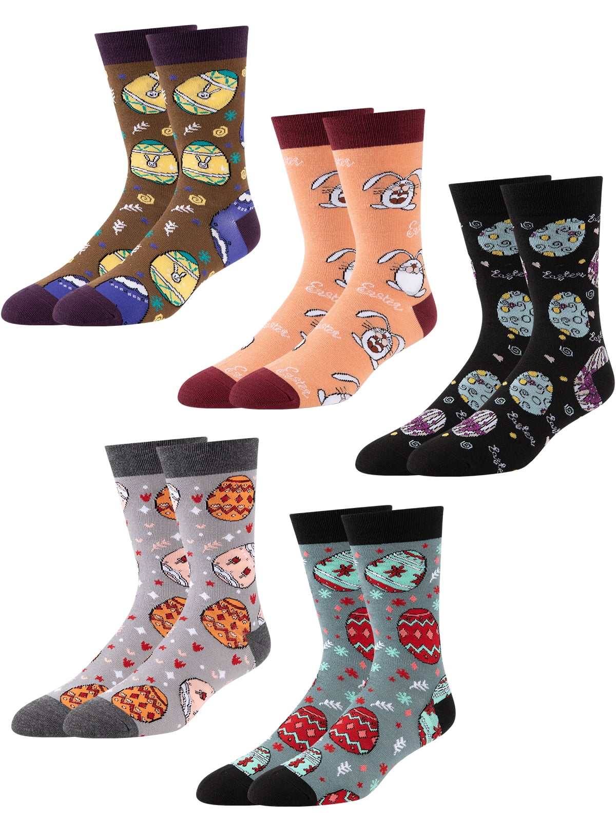 COOPLUS Easter Socks Lightweight Breathable Crew Socks Funny Holiday ...