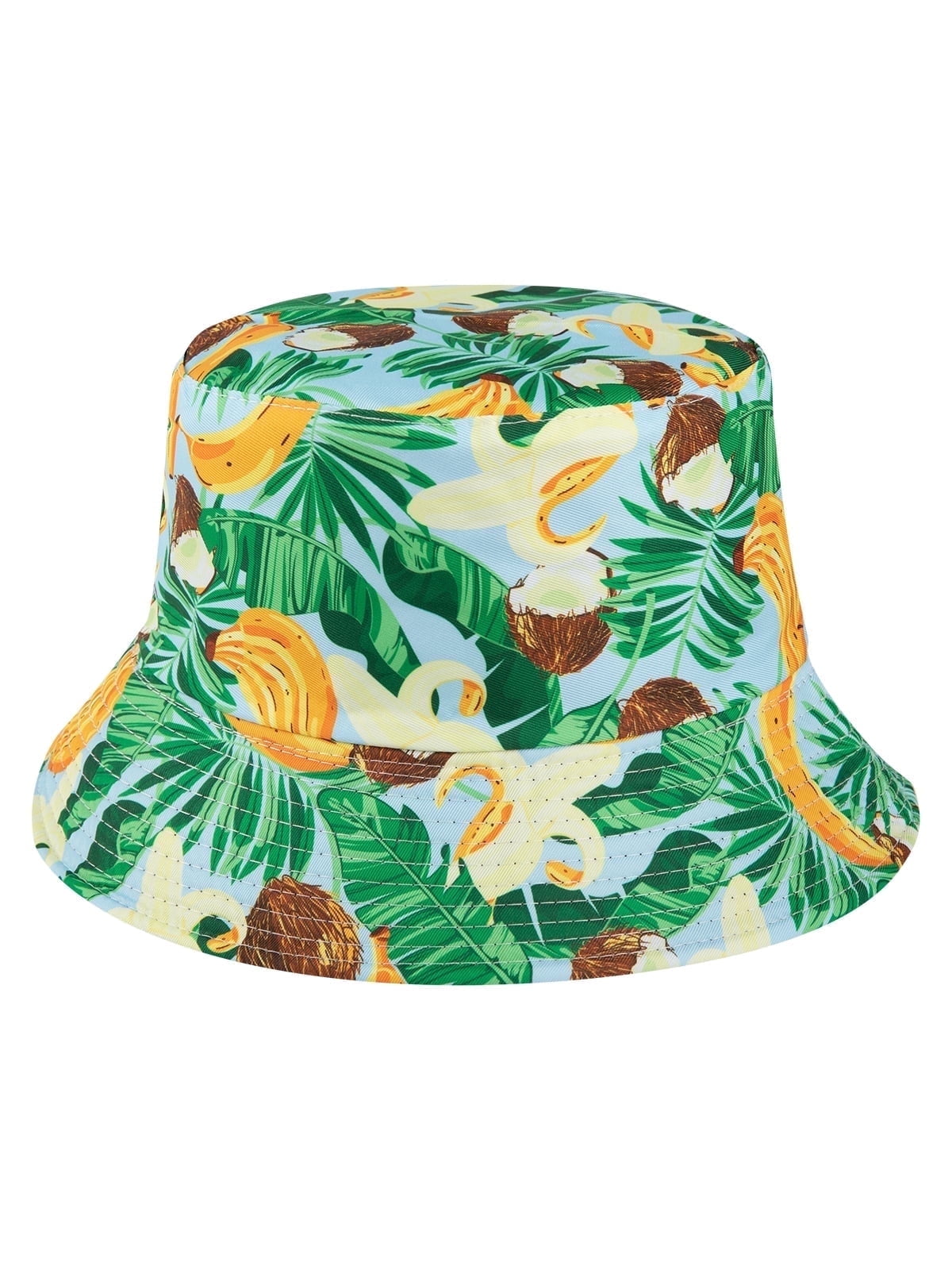 "Cooplus Hawaiian Bucket Hat, Packable UV Protection, Polyester, 22.0 ...