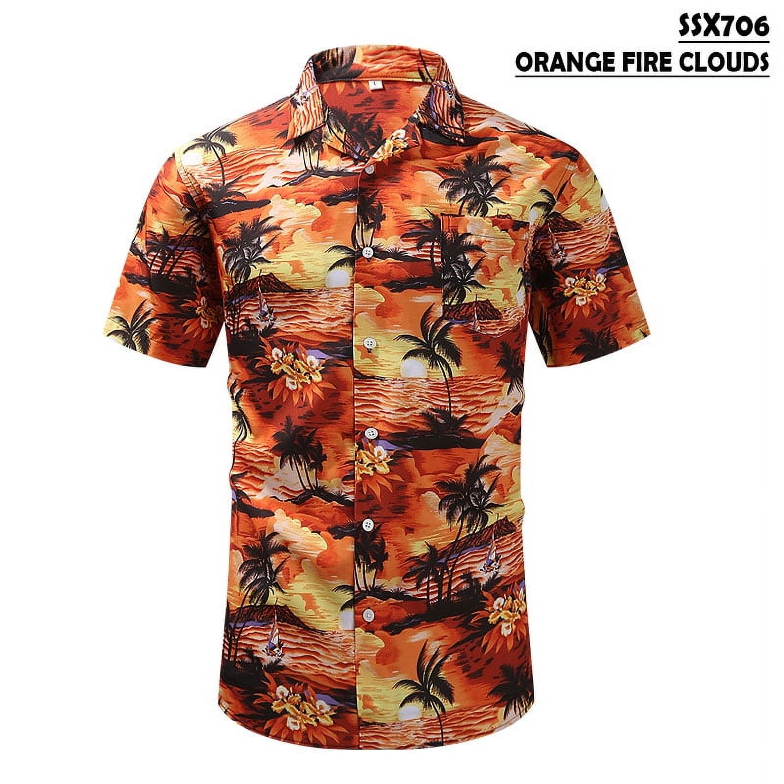COOPLUS Hawaiian Shirt for Men, Summer Beach Short Sleeve Button Down ...