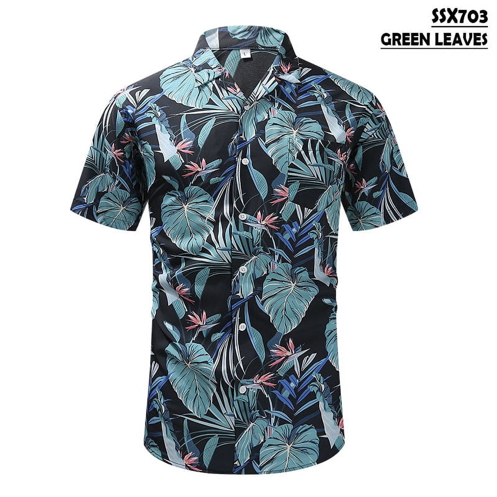 COOPLUS Hawaiian Shirt for Men, Summer Beach Short Sleeve Button Down ...