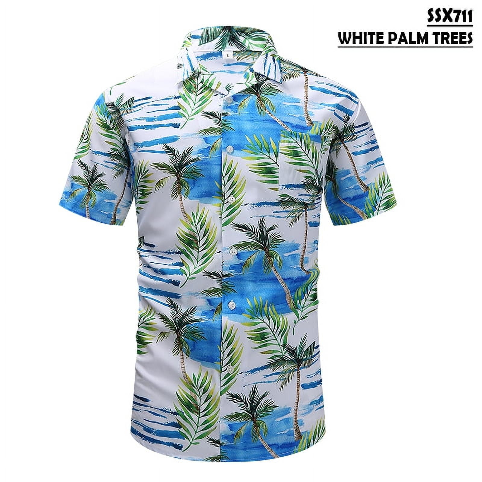 COOPLUS Hawaiian Shirt for Men, Summer Beach Short Sleeve Button Down ...