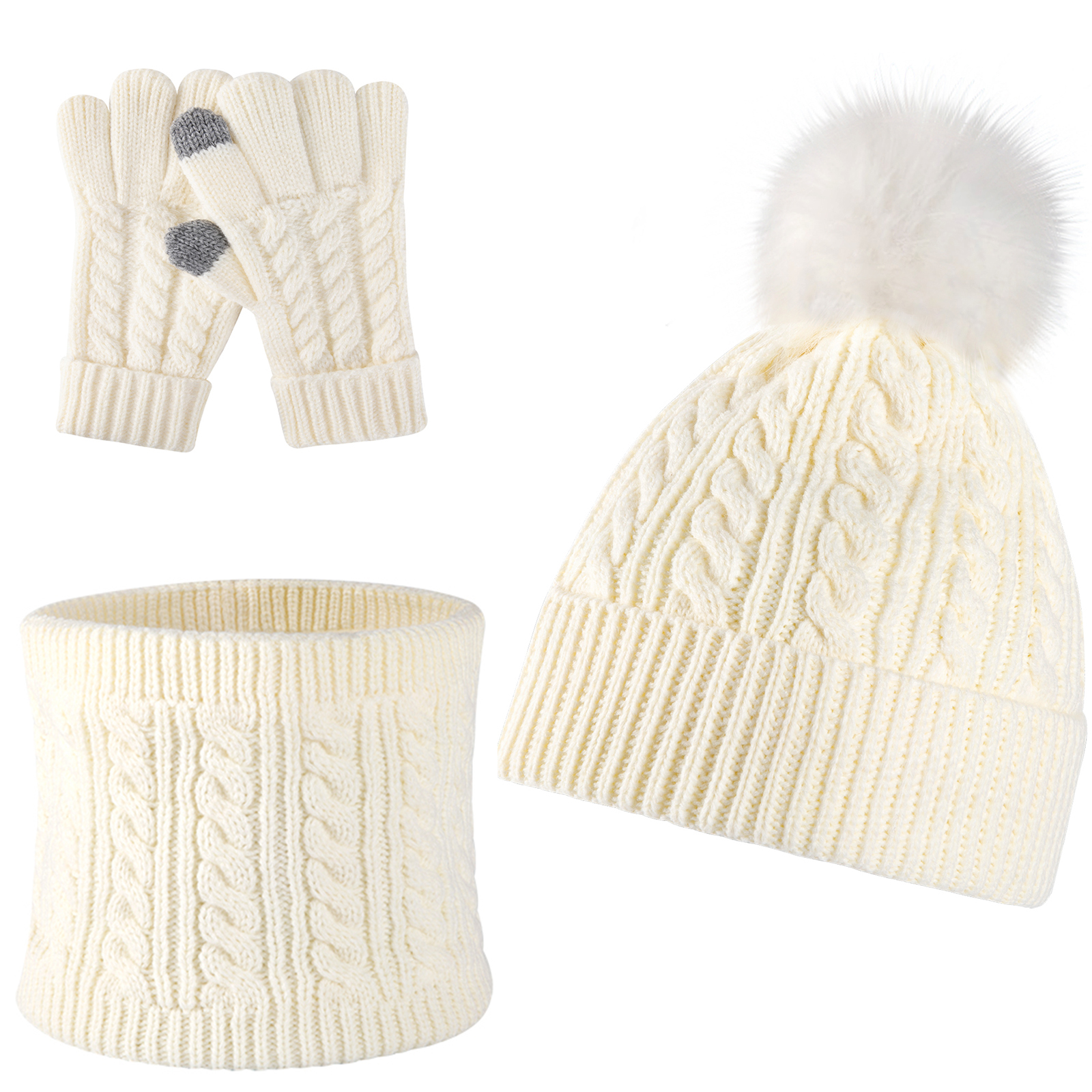 C.C Hat-20A Slouchy Thick Warm Cap Hat Skully Color Cable Knit Beanie ...