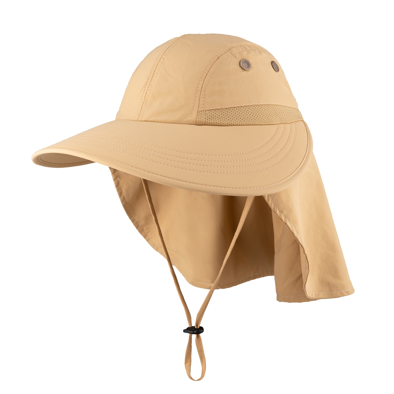 Cooplus Unisex Sun Hat, Adjustable Chin Strap, Detachable Neck Flap ...