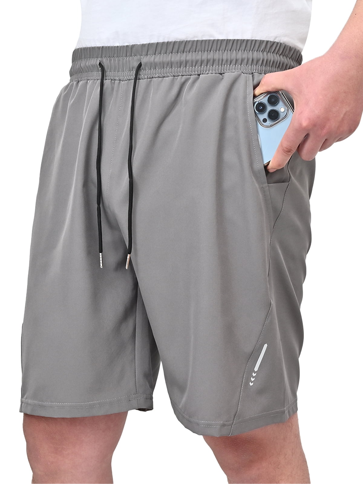 COOPLUS Mens Elastic Waist Drawstring Shorts Casual Classic Fit Stretch ...