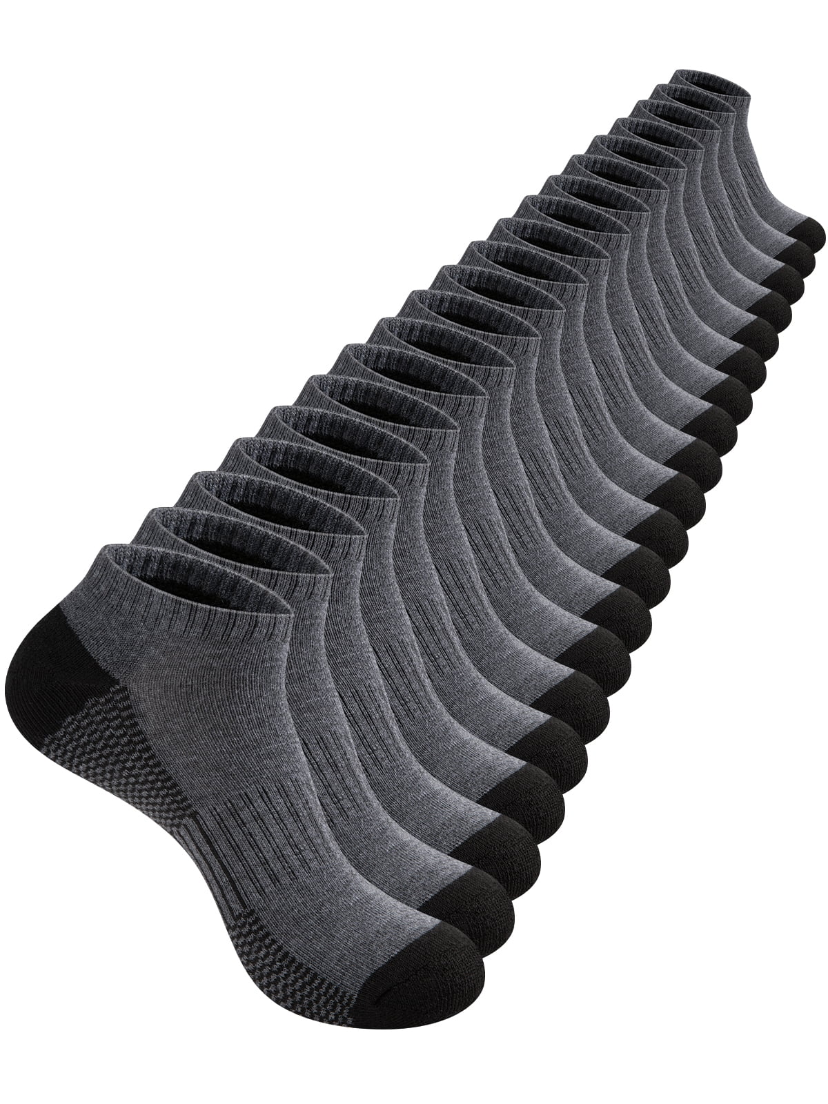 Cooplus Men's Athletic Ankle Socks, Breathable Low Cut, Cushioned ...
