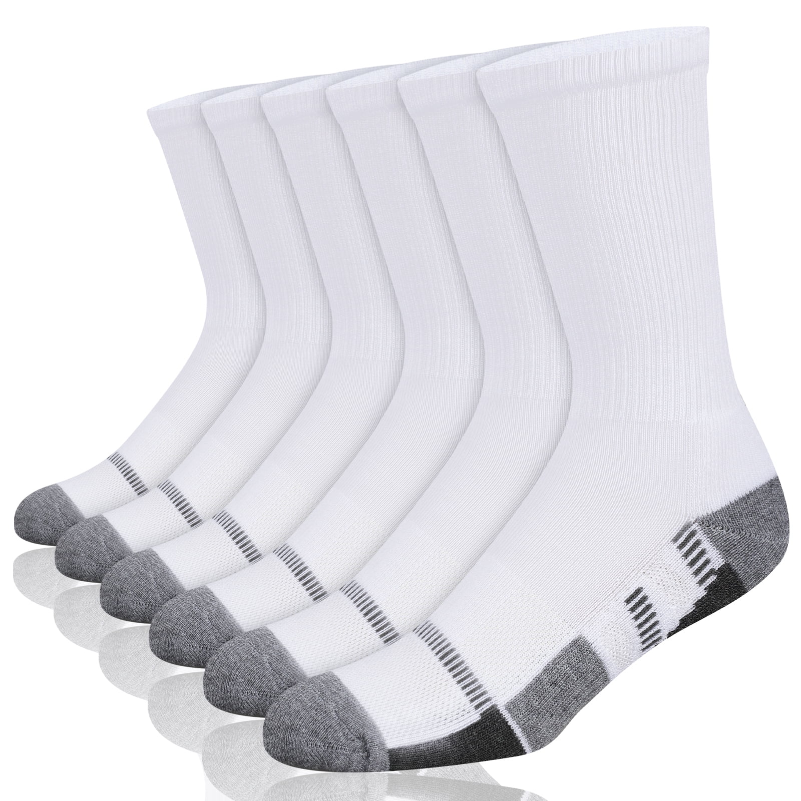 COOPLUS Mens Crew Athletic Socks, Moisture Wicking, Cushioned For ...