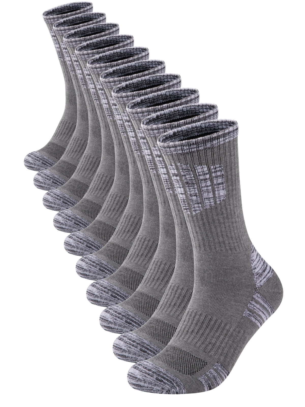 COOPLUS Mens Hiking Socks Crew Outdoor Socks 5 Pairs Moisture Wicking ...